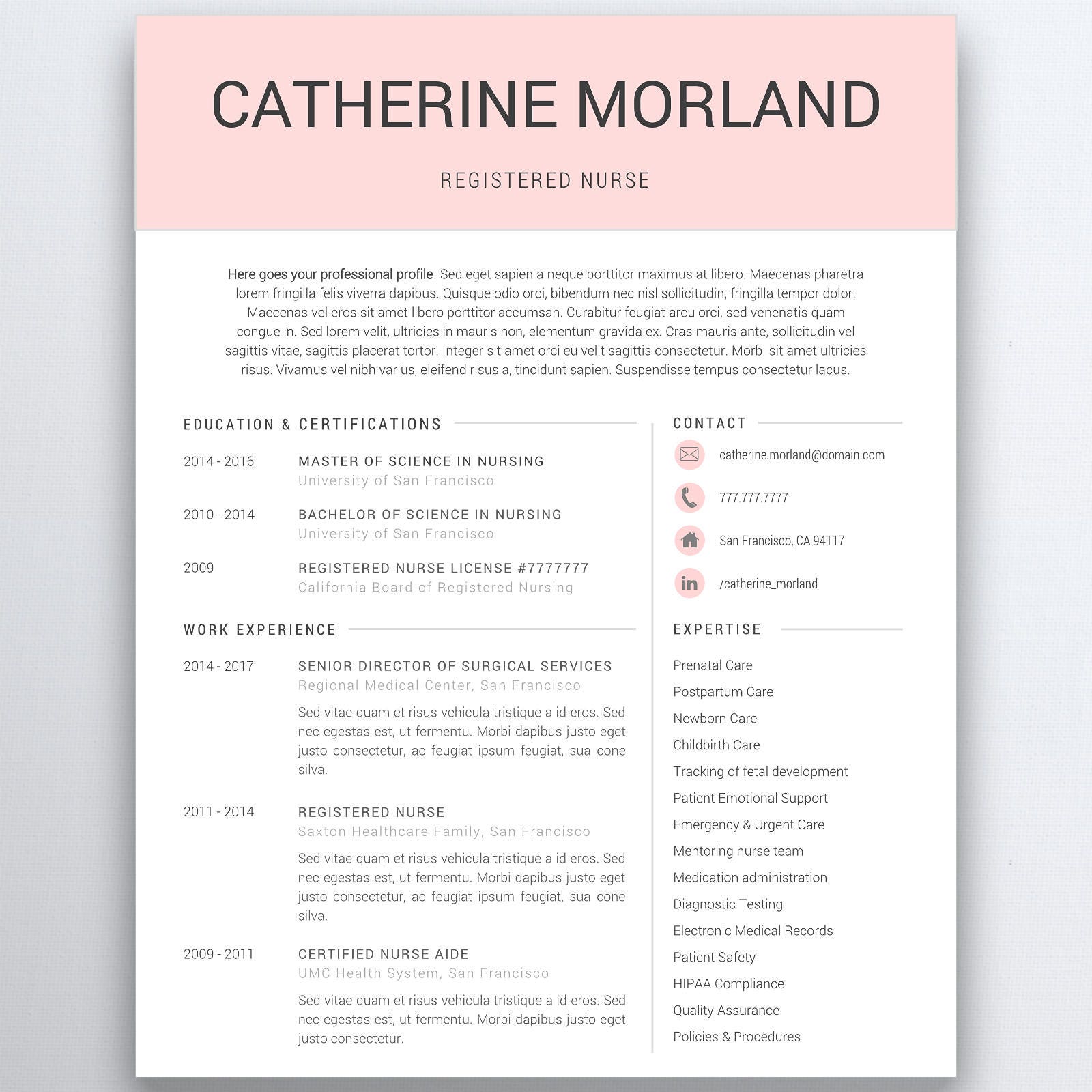 Nurse Resume Template 5 Pages Nursing Resume Template Etsy Nurse Resume Template 5 Pages Nursing Resume Template Etsy