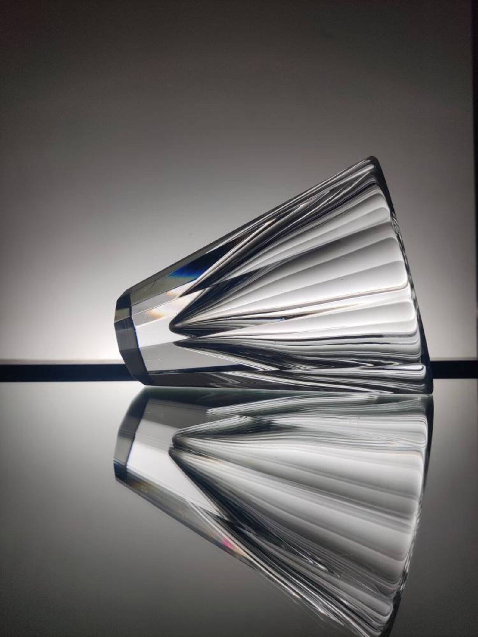 Tapio Wirkkala 1950s Iittala Art Crystal Glass Vase With Faceted Cut ...