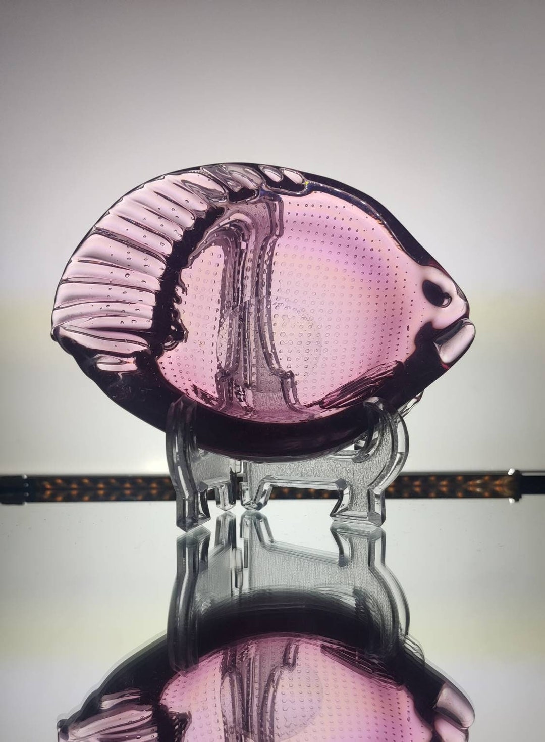 Tapio Wirkkala, Iittala Art Glass Fish Sculpture, Purple Controlled ...