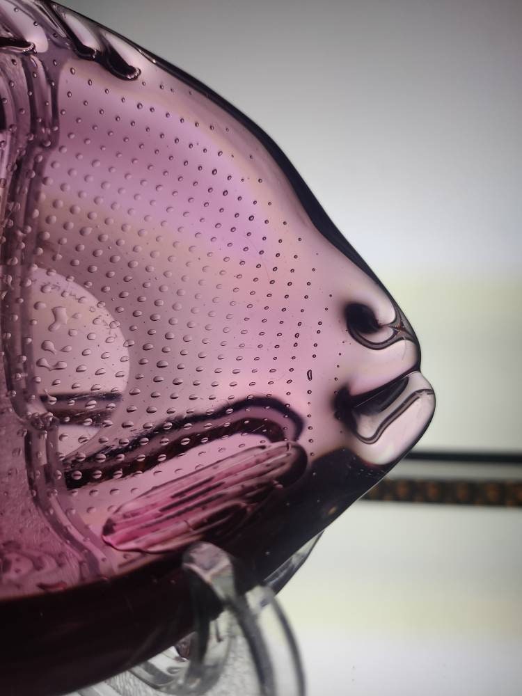 Tapio Wirkkala, Iittala Art Glass Fish Sculpture, Purple Controlled ...