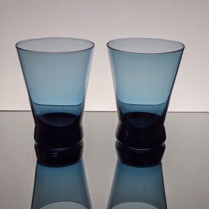 Mid-century Modern Drinking Glasses: Scandinavian Blue Glass Milano Set ...