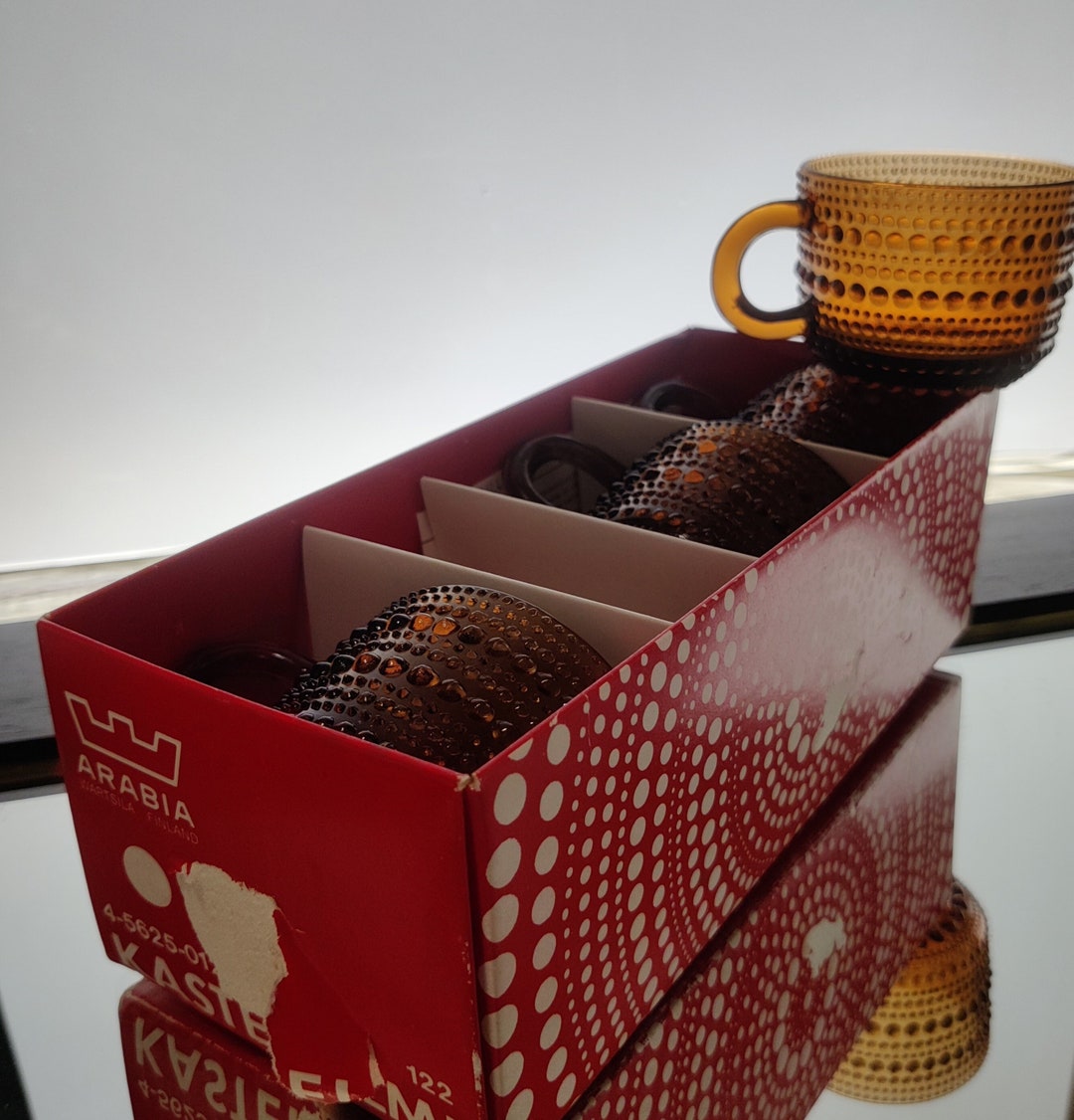 Oiva Toikka Dew Drop Brown Cups in Original Box. Kastehelmi From ...