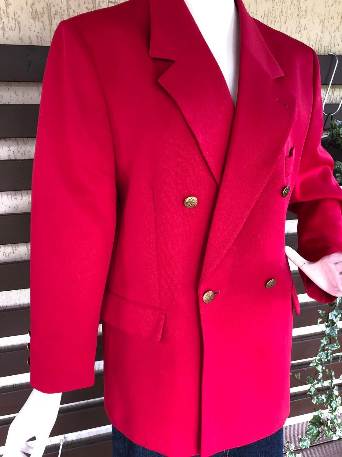 1980s Vintage Red Sailor Style Jacket Cardigan Women's Oversized V Neck ...