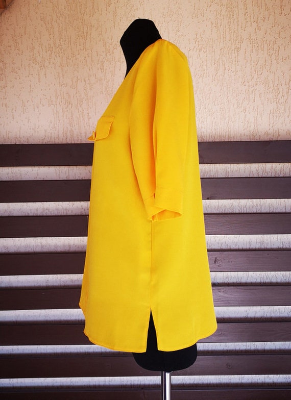 1990's Martinelli Bright Yellow Blouse Everyday Secre… - Gem