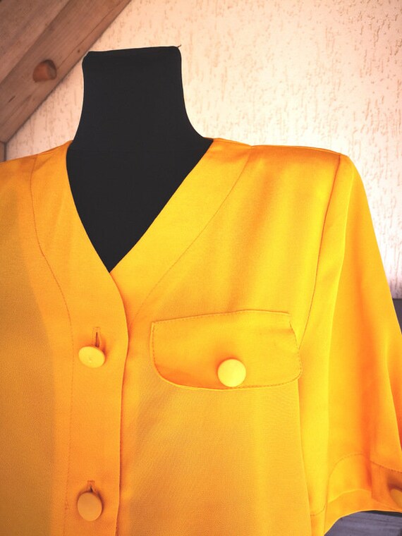 1990's Martinelli Bright Yellow Blouse Everyday Secre… - Gem
