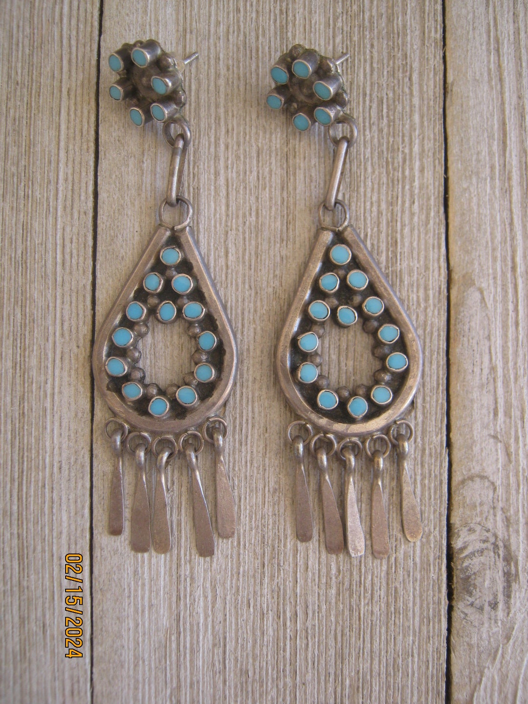 VINTAGE ZUNI EARRINGS Reduced 250 to 210 - Etsy