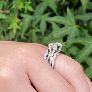 3.67ct Princess Cut Wedding Ring Set Engagement Ring Simulated Diamond ...