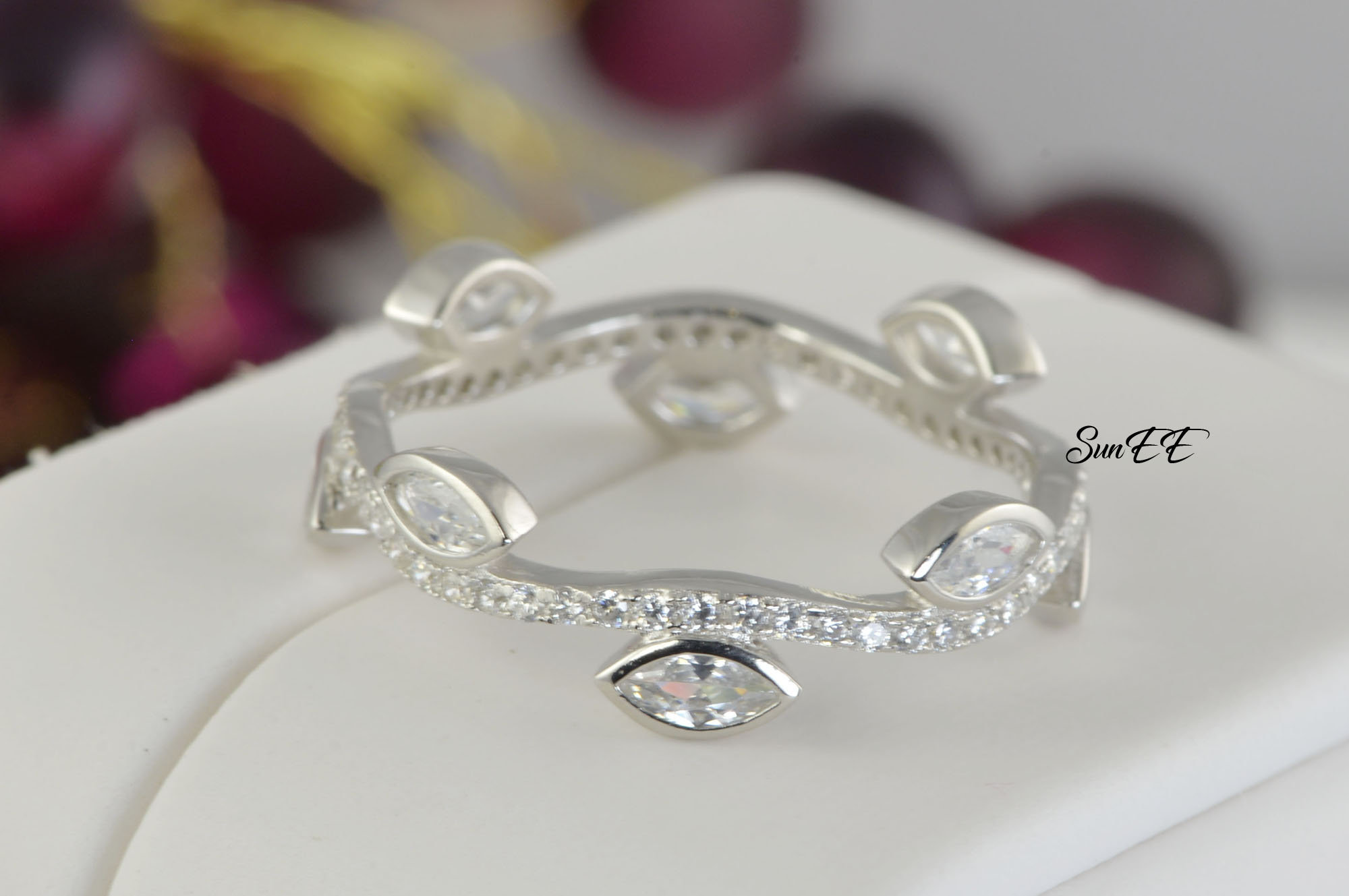 Marquis Brilliant Band Stack Promise Ring Diamond Simulated - Etsy