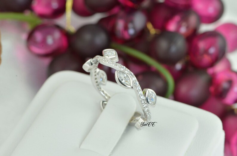 Marquis Brilliant Band Stack Promise Ring Diamond Simulated - Etsy