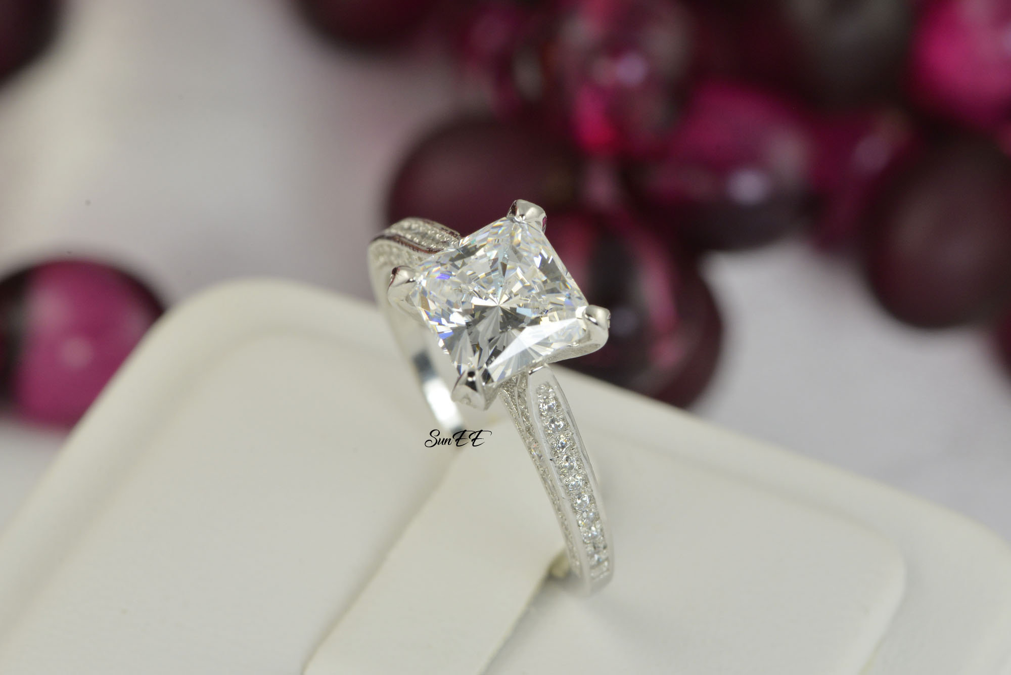 4.35ct Princess Cut Bridal Wedding Engagement Ring Diamond - Etsy