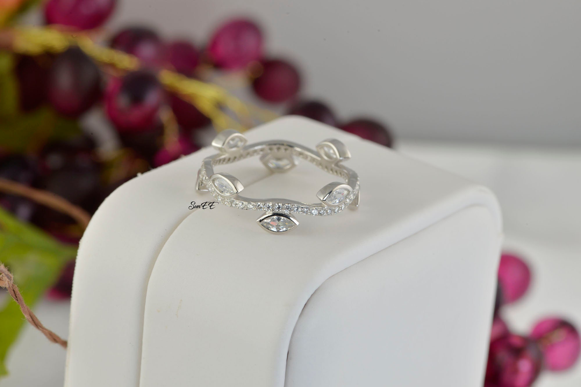 Marquis Brilliant Band Stack Promise Ring Diamond Simulated - Etsy