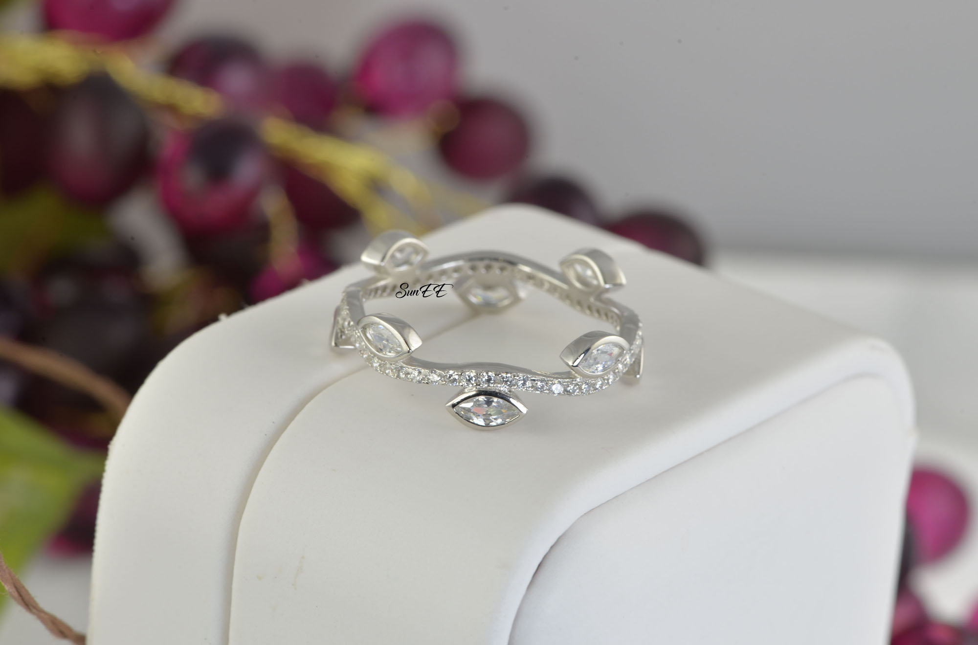Marquis Brilliant Band Stack Promise Ring Diamond Simulated - Etsy
