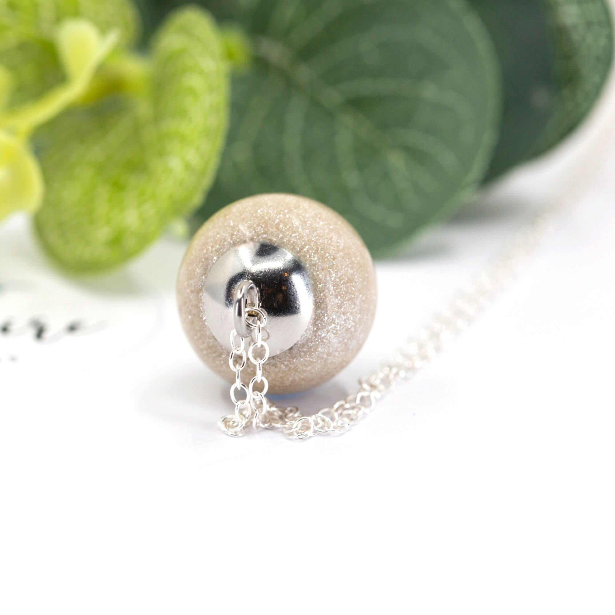 Memorial Sphere Pendant With 18 Sterling Silver Chain. - Etsy UK