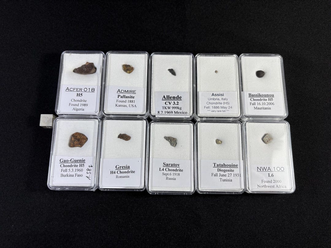METEORITE Collectors Lot - 10 Amazing Small Meteorite Individuals ...