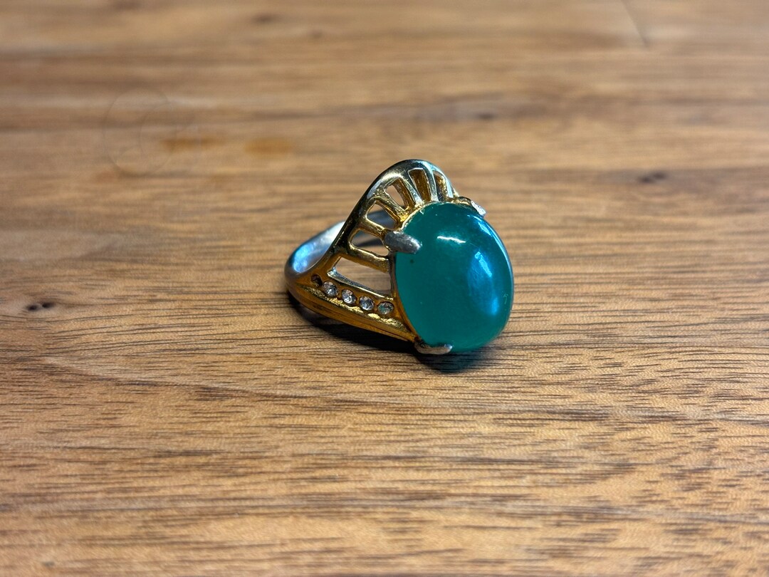 OBSIDIAN Silver Ring - Green Obsidian From Java Indonesia - Mounted in ...