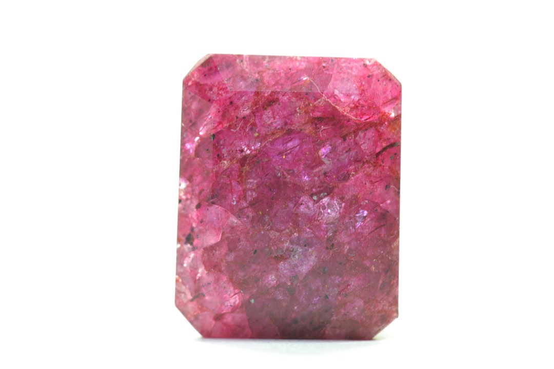 Rote Rubin Smaragdschliff Cabochon: Brasilianischer Edelstein, 10.5 ...
