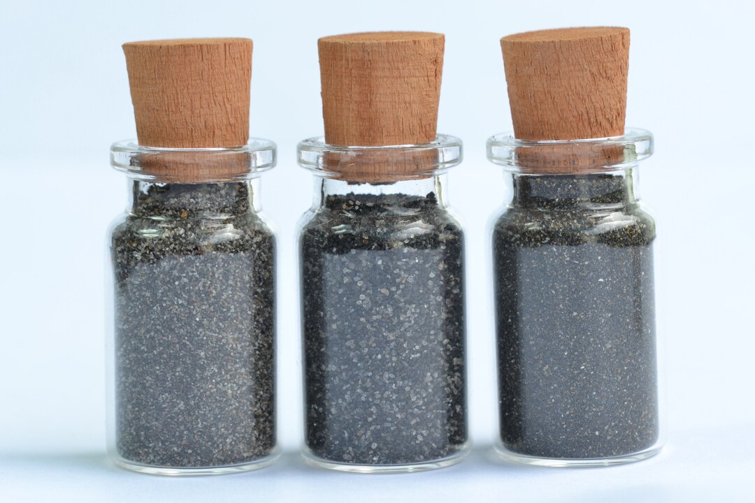 3 BLACK Indonesia Sand Samples From - Jetis Beach - Mount Bromo Volcano ...