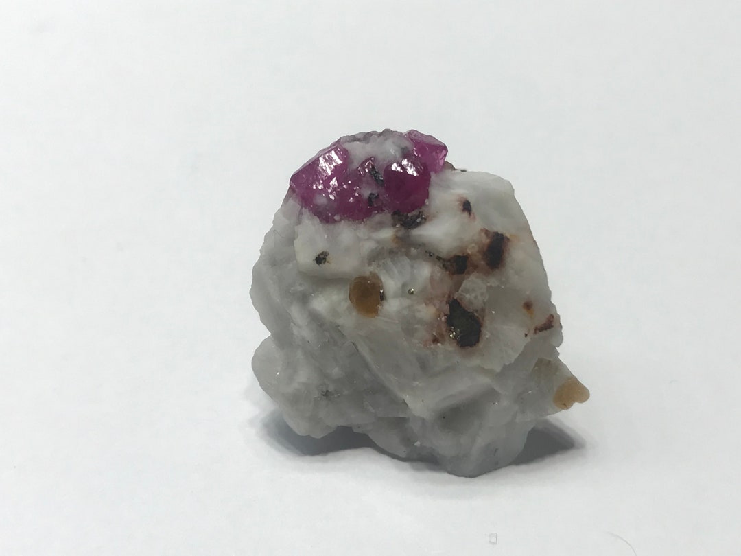 RED RUBY Mineral on Feldspar Matrix - Natural - Top Quality- With Mica ...