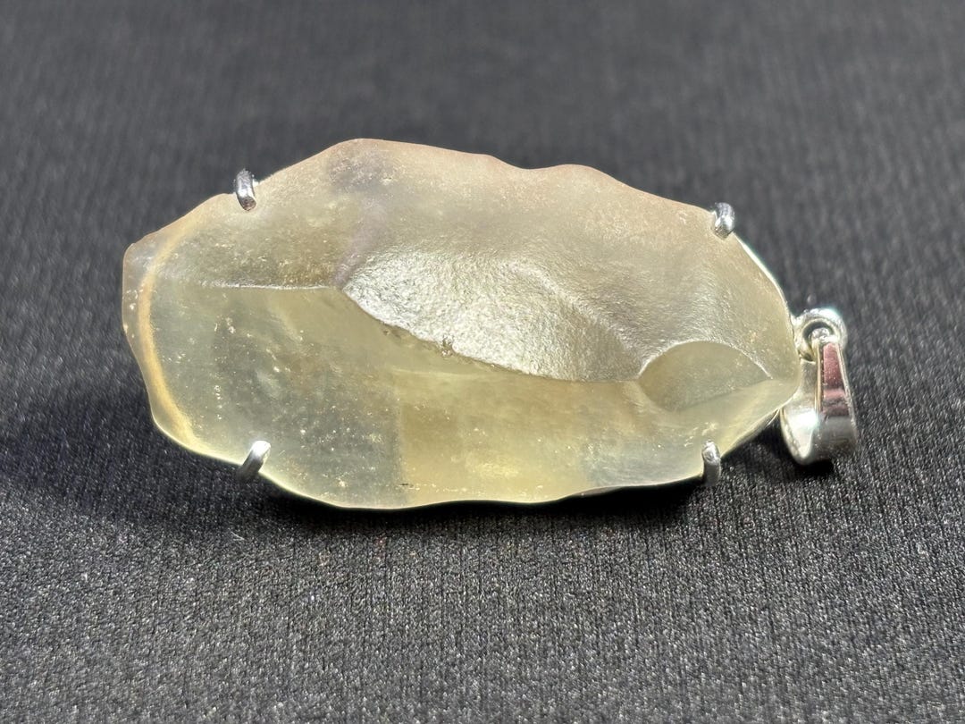 Libyan Desert Glass Silver Pendant - Hand Made - Natural Individual ...