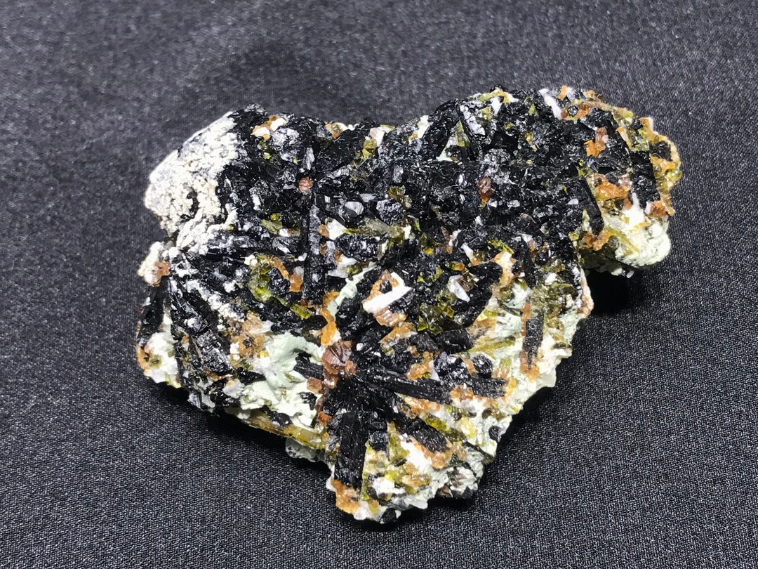 Epidote Mineral Specimen: Black-green-orange Crystal From Pakistan (62 ...