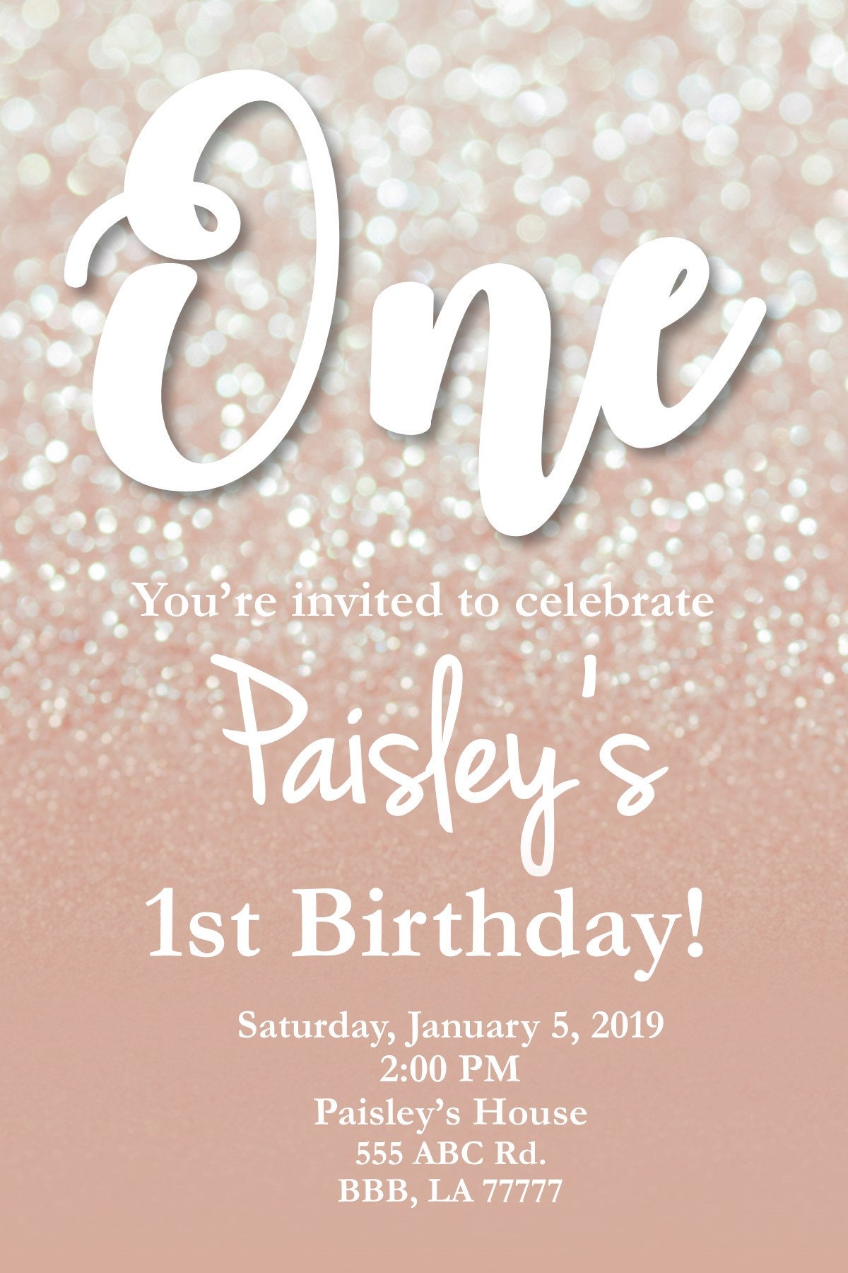 Glitter Invitation - Etsy