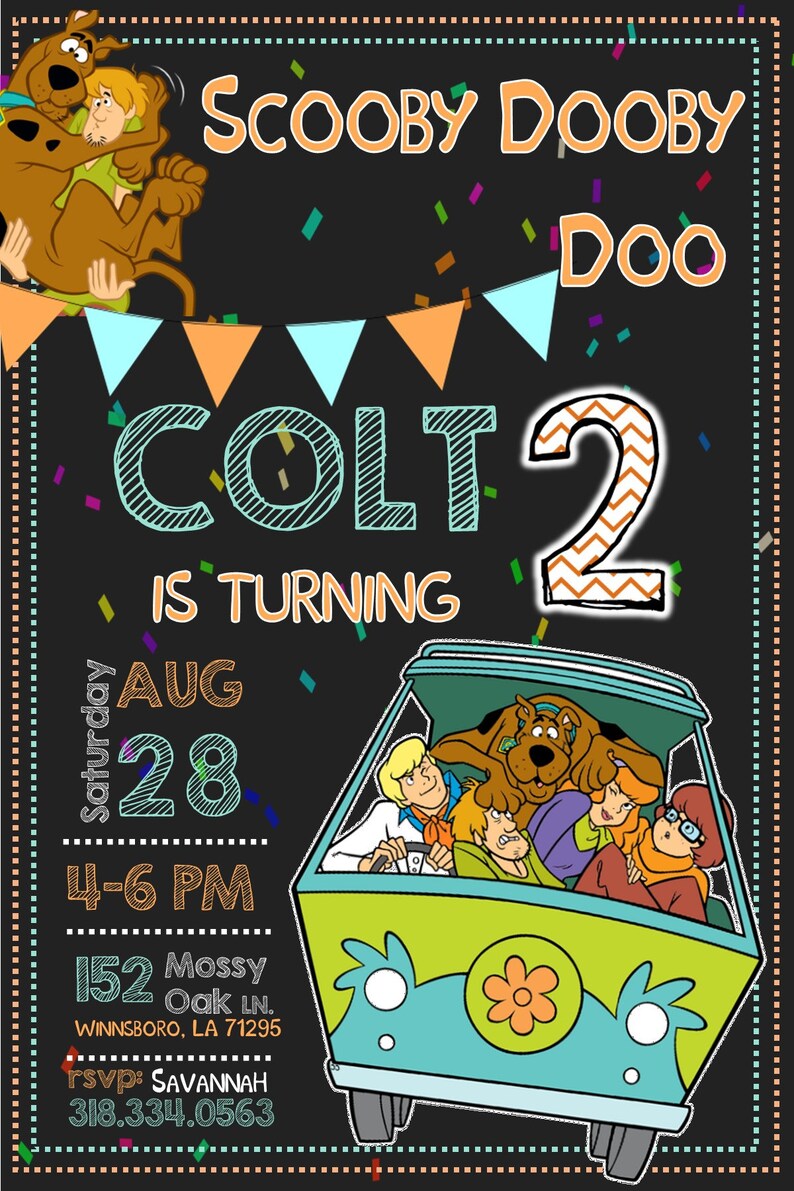 Scooby Doo Birthday Invitation - Etsy