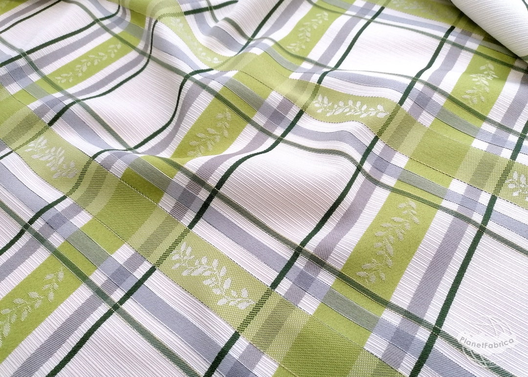 Stoff Meterware kariert Jacquard Muster modernes Landhaus Karo ...