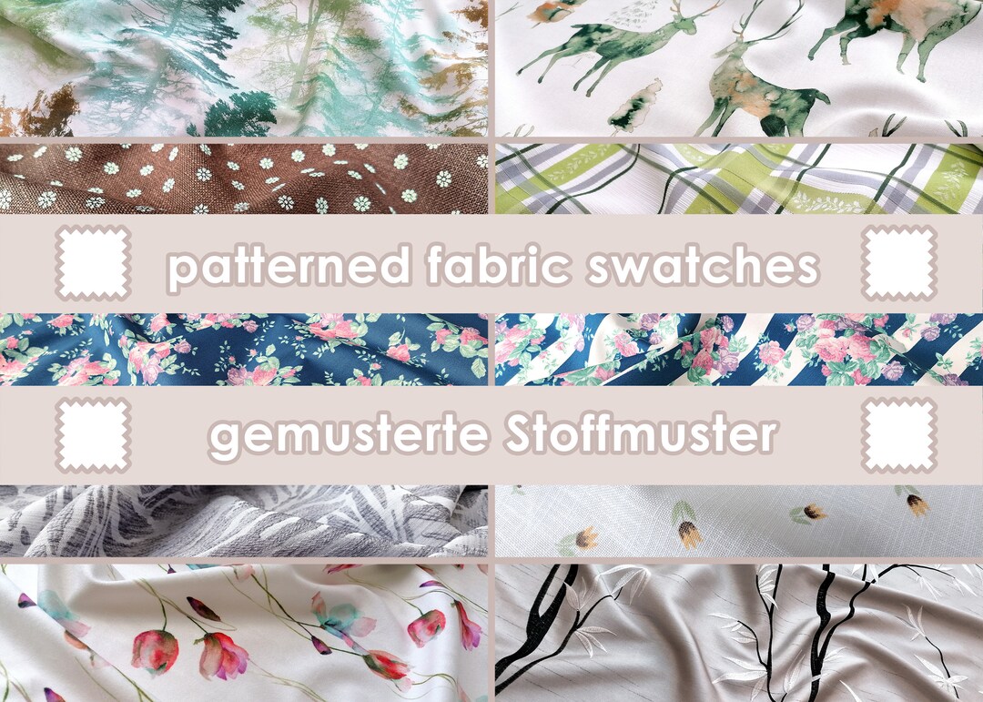 Patterned Fabric Swatches | 8 X 8 Cm 3 X 3 Inch Samples - Etsy