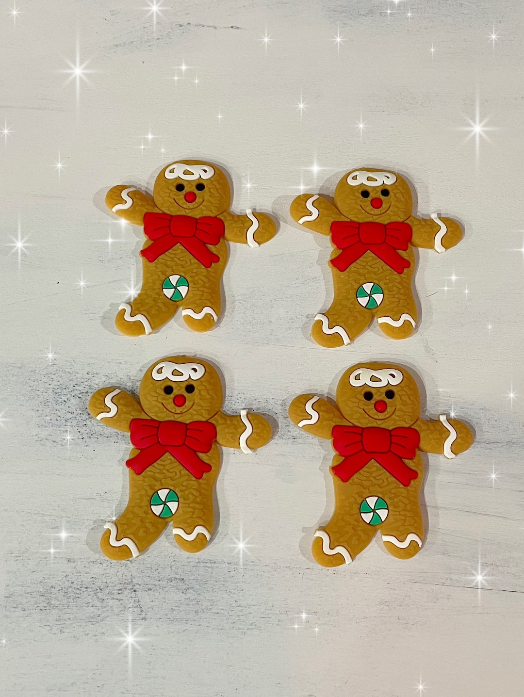 Set of 4 Faux Mini Gingerbread Man Cookies/cookie “scatter” for Tiered ...