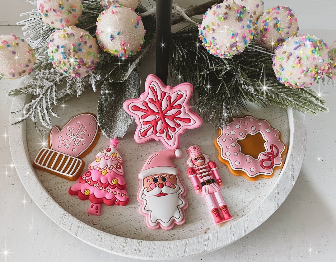 Set of 6 Faux Mini Pink Pastel Gingerbread Cookie “scatter” for Tiered ...