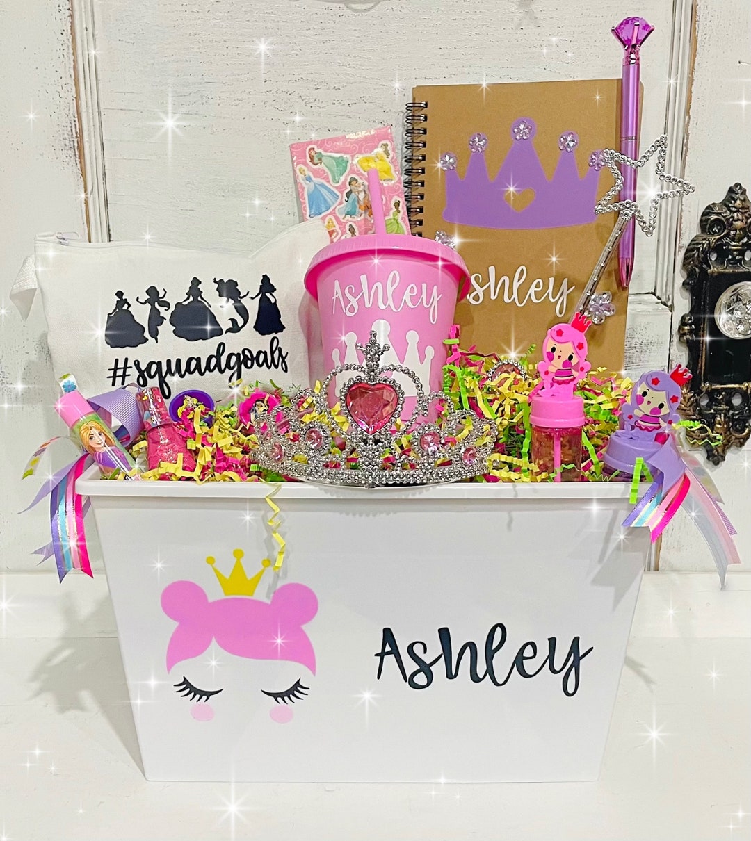 Personalized Princess Gift Basket for Girls, Princess Gift Box ...