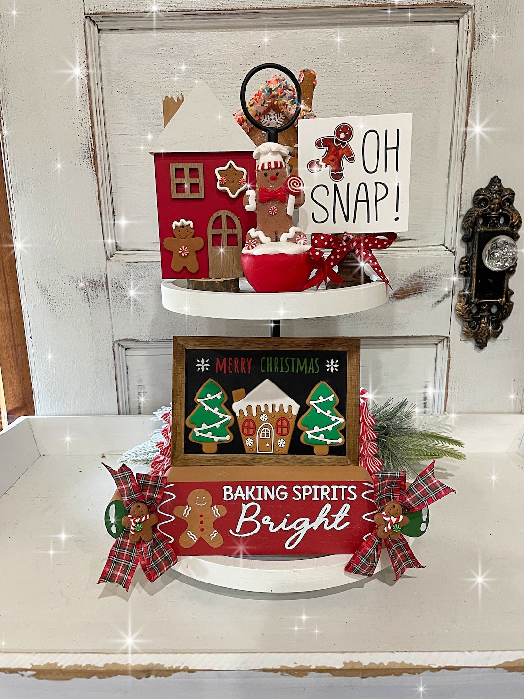 Gingerbread Themed Christmas Decor Bundle for Tiered Tray - Etsy