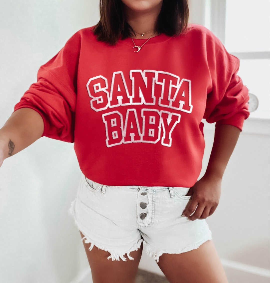 Santa Baby Sweatshirt. Christmas Unisex Pullover. Collegiate Style ...