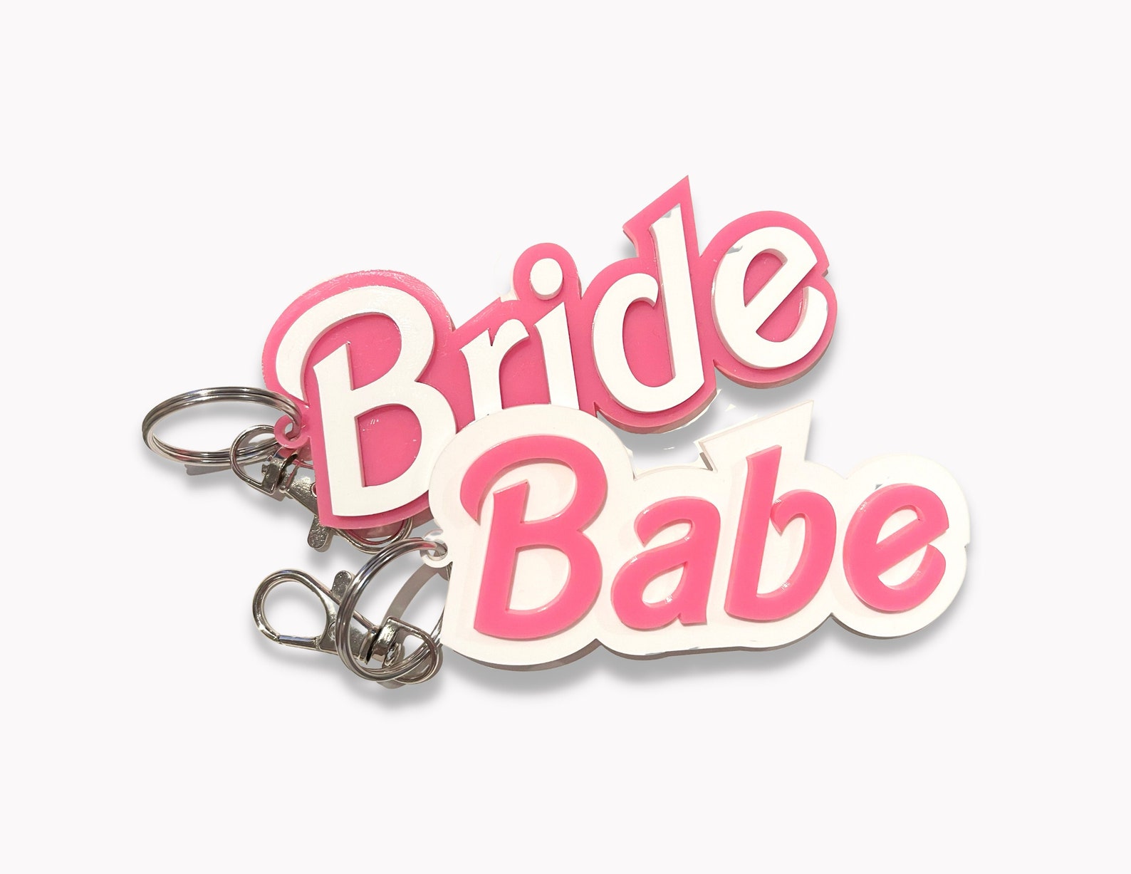 Acrylic Keychains. Bachelorette Party Favors. Babe & Bride Keychains ...