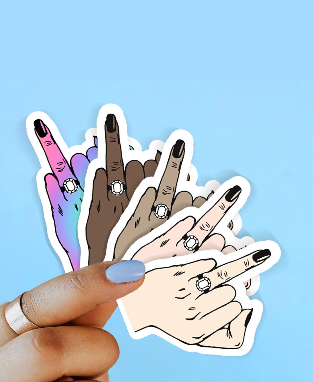 Engaged Ring Finger Sticker. Engaged AF. Vinyl Sticker. Gift for Bride ...