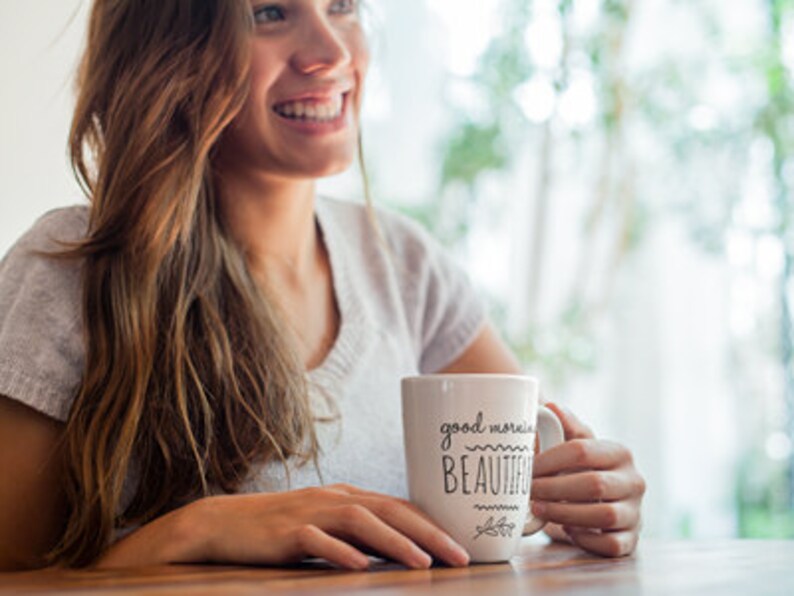 Good Morning Beautiful Coffee Mug - White Ceramic Cup 11 OZ … - Etsy