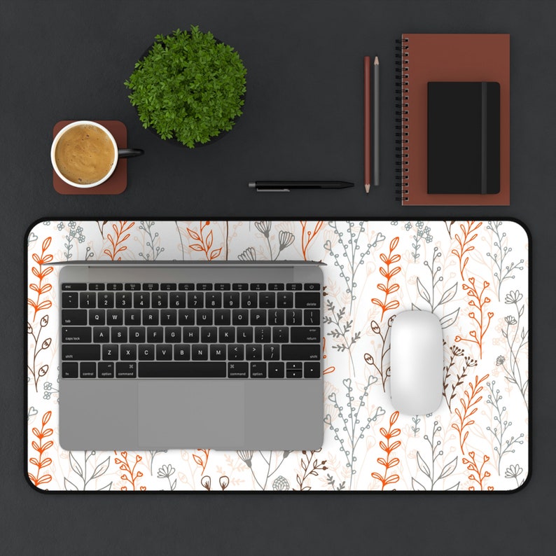 Pressed Flowers Desk Mat Leaf Desk Mat Boho Desk Accessory - Etsy