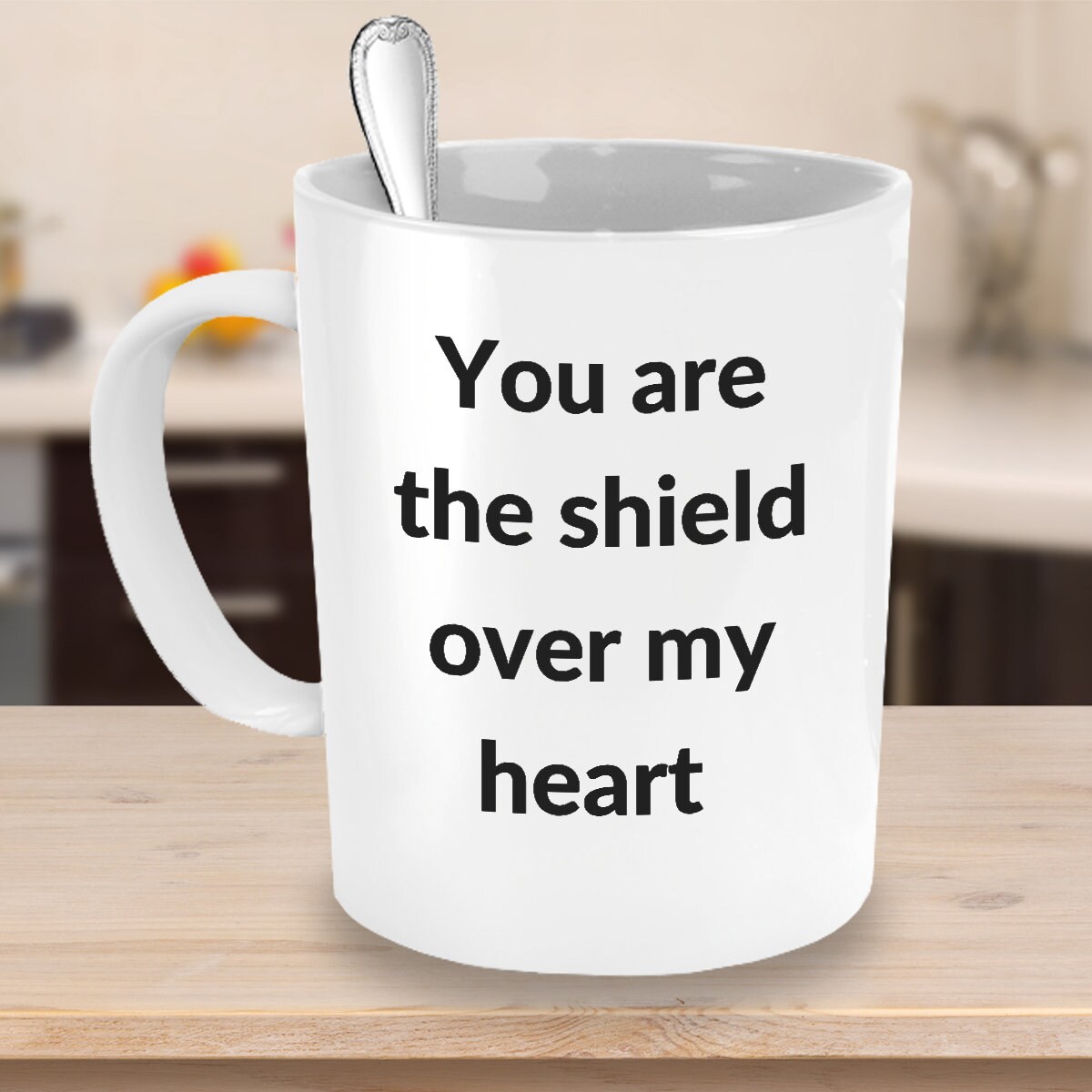 Love Mug You Are the Shield Over My Heart Valentine's - Etsy