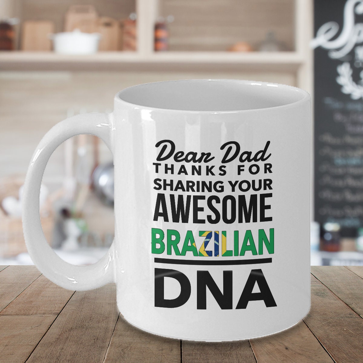 Fathers Brazilian Mug Dad Awesome Brazilian DNA Fathers | Etsy