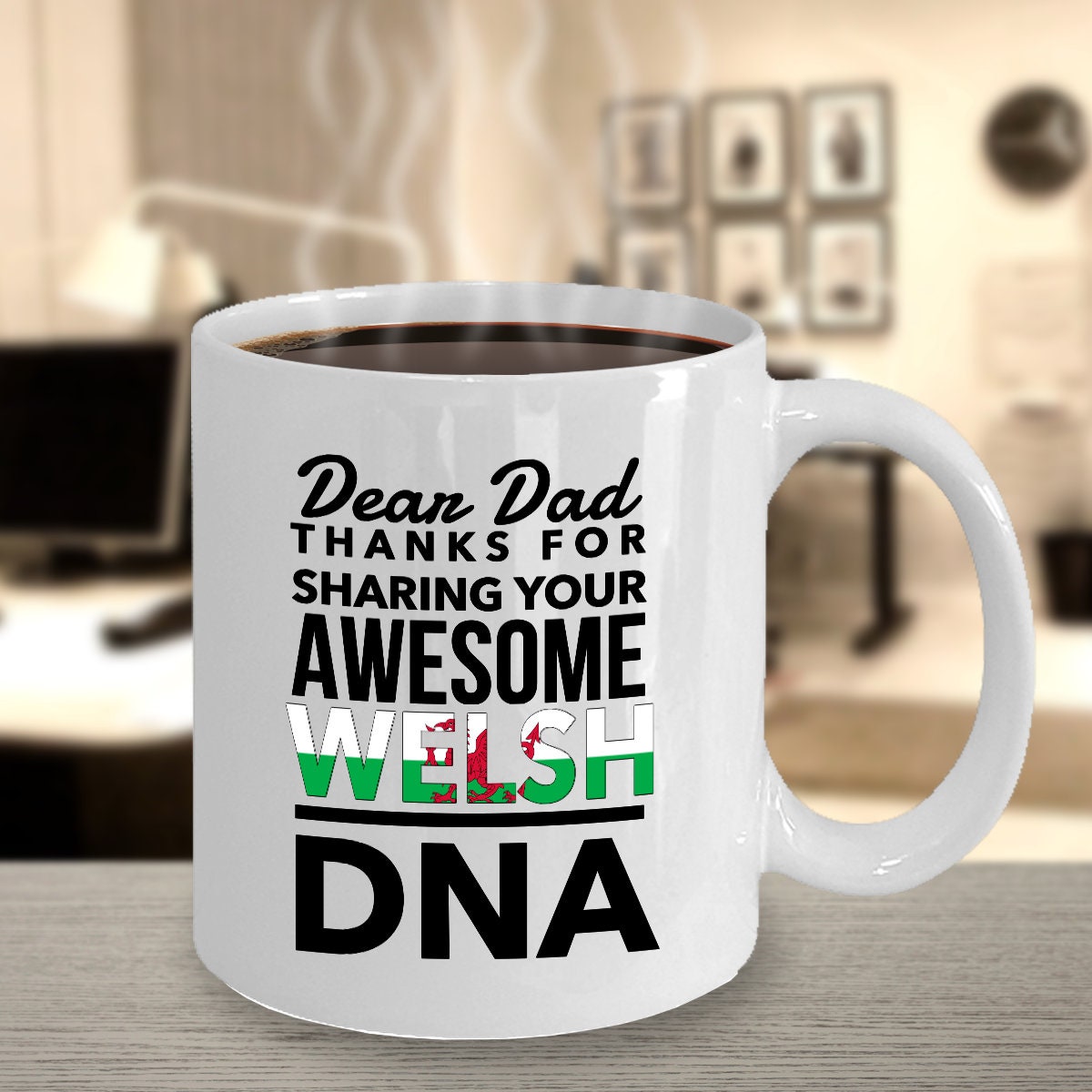 Fathers Welsh Mug Dad Awesome Welsh DNA Fathers Day Gift | Etsy