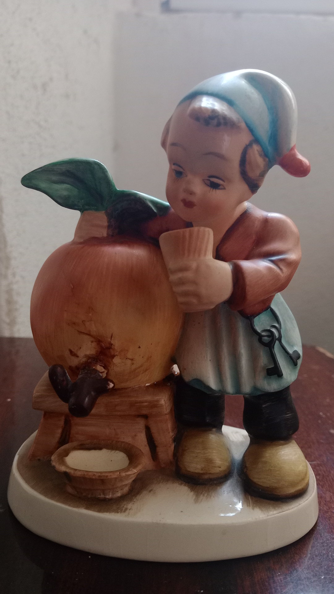 Vintage Bavaria Friedel Figurine With Child and Apple Hand Painted Cm ...
