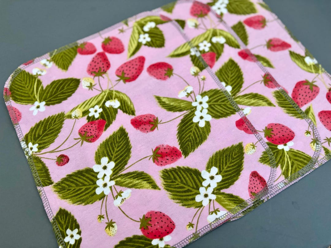 Strawberry Cloth Wipes, Paperless Towels, Cloth Napkins, Sustainable ...