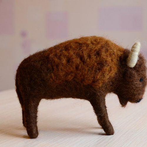 American Bison Needle Felted Buffalo Wool Animals Felt Needle | Etsy