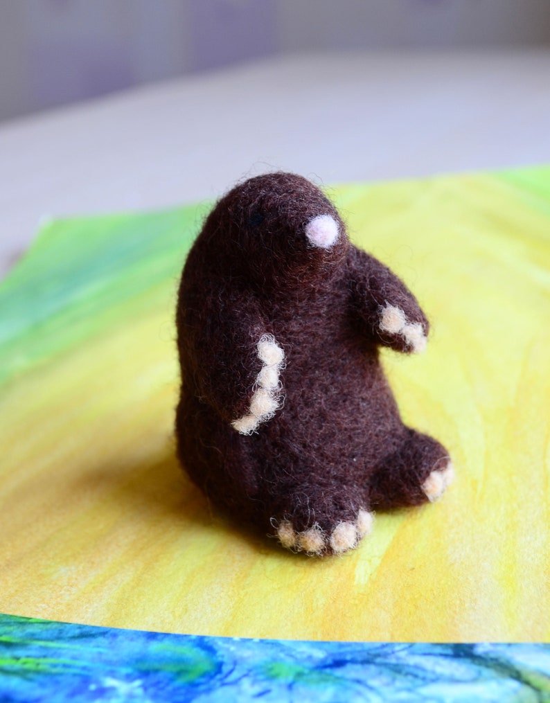 Needle Felted Wool Mole Forest Animal Toy - Etsy