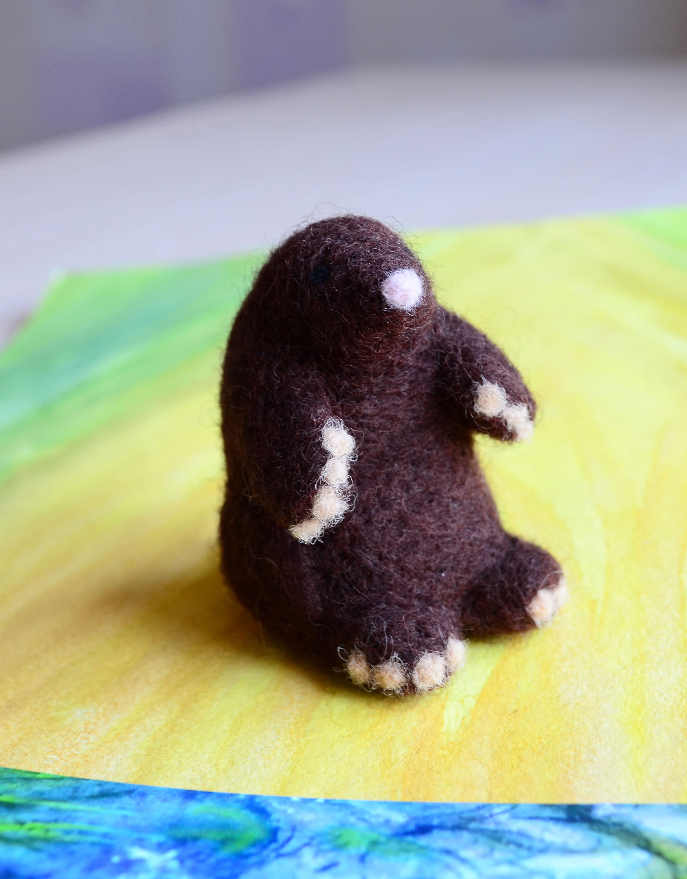 Needle Felted Mole Wool Animals Felt Mole Toy Needle Felted Animals ...