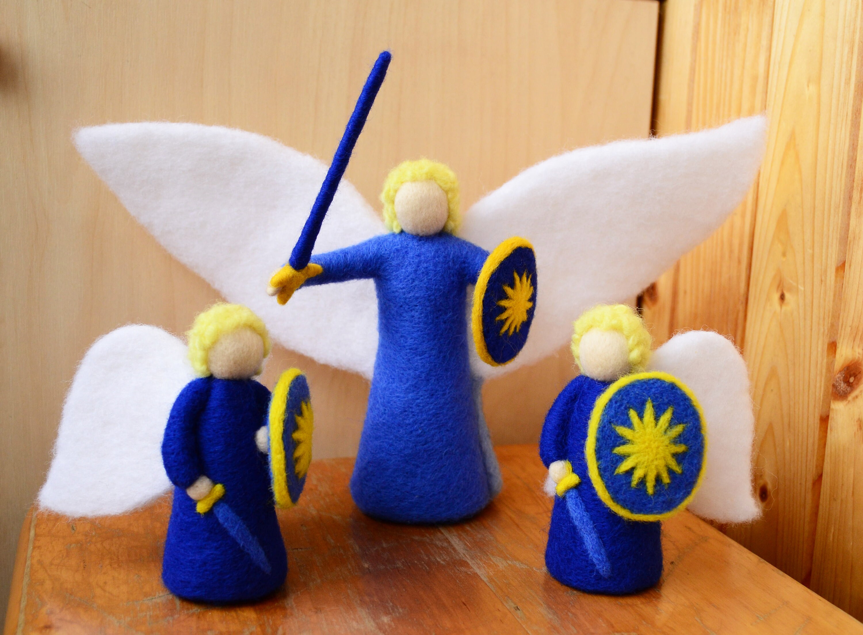 Needle Felted Archangel Michael Figurine, Wool Saint Michael Doll - Etsy