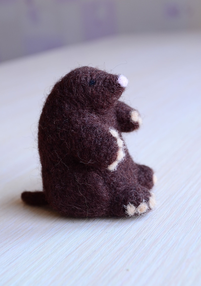 Needle Felted Mole Wool Animals Felt Mole Toy Needle Felted Animals ...