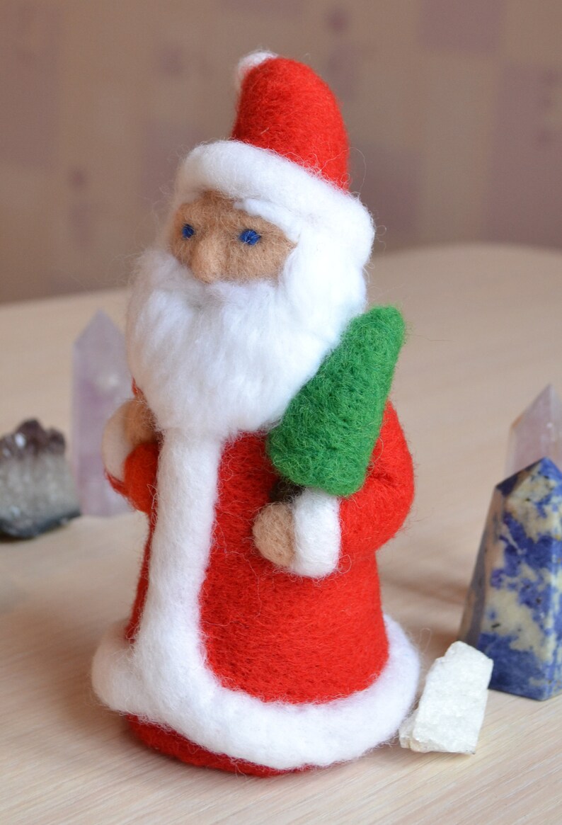 Felt Santa Claus doll Needle felted Father Christmas toy | Etsy