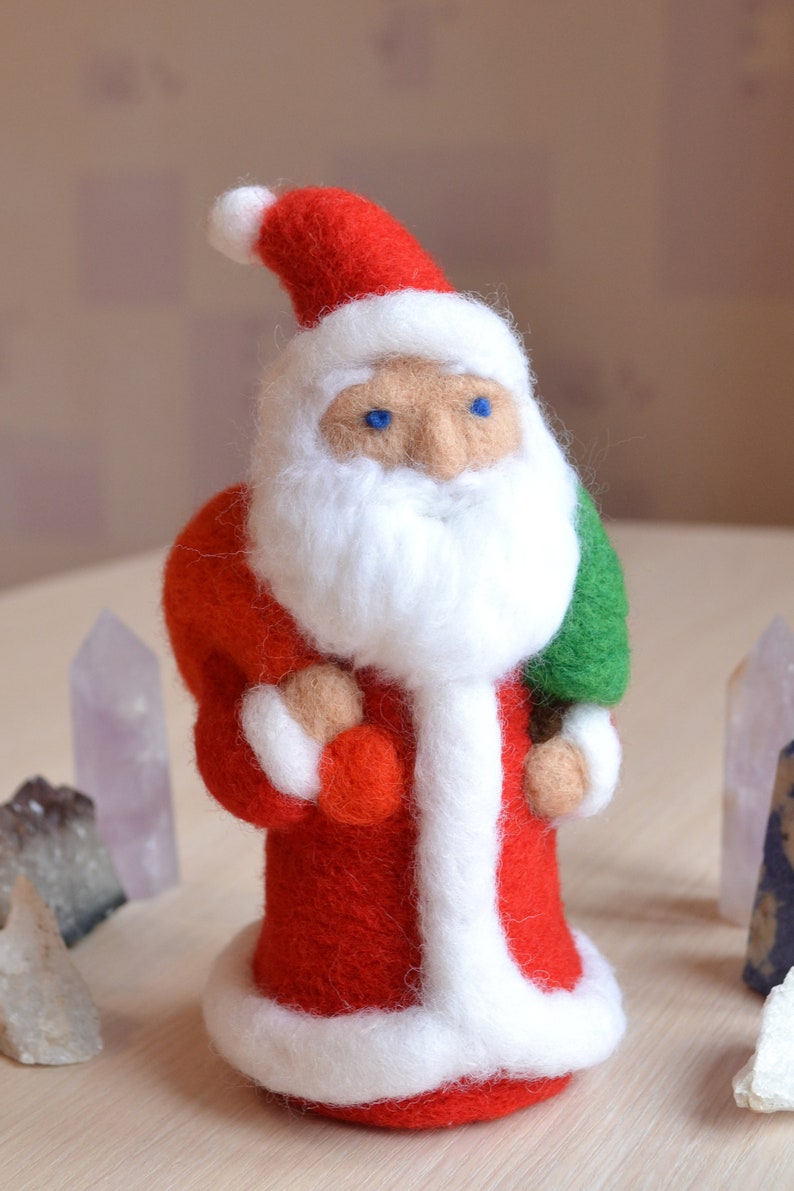 Felt Santa Claus doll Needle felted Father Christmas toy | Etsy
