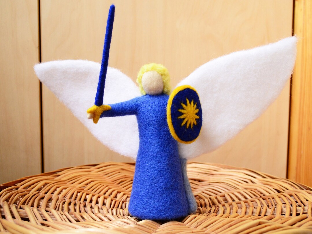 Needle Felted Archangel Michael Figurine, Wool Saint Michael Doll - Etsy